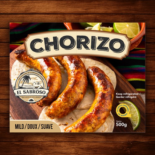 Designs | Labels for Chorizo EL Sabroso, from Latin America | Product ...