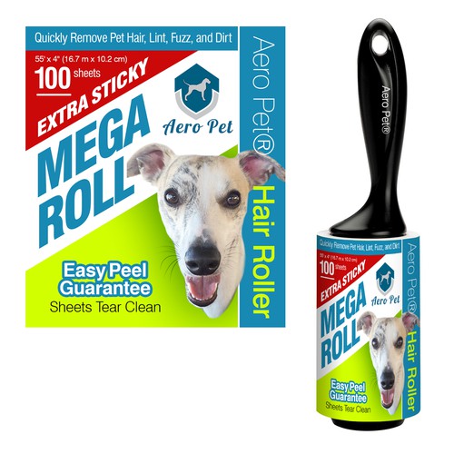 Create a professional yet playful lint roller label for Aero Pet ...