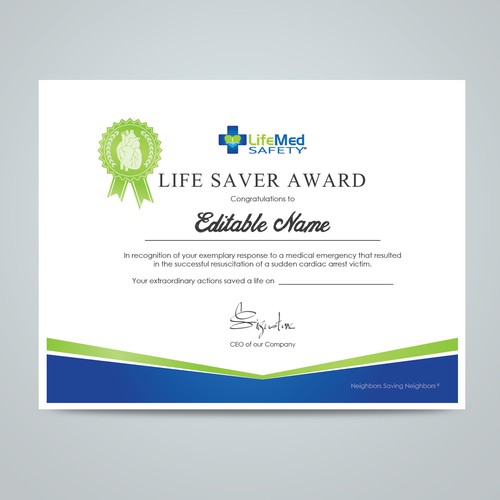 Life Saver Certificate | Other business or advertising contest