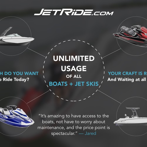 Create a postcard/flyer with an amazing look for a boat and jet ski ...