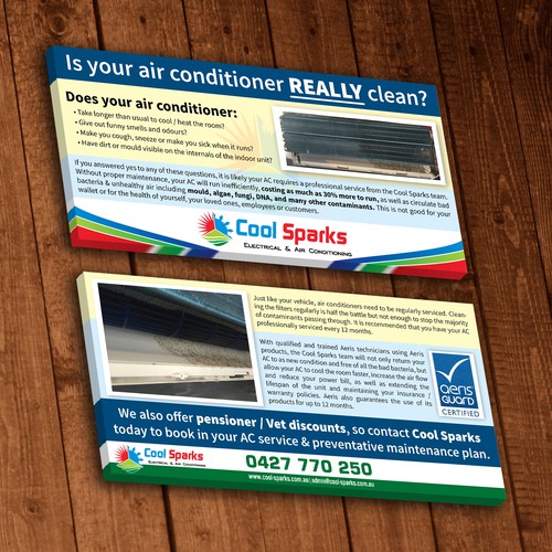 Air Conditioning Service flyer that looks "healthy and clean ...