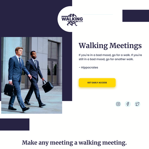 Designs | Walking Meetings - Landing Page to appeal to companies ...