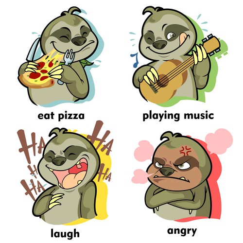 Sloth Emoji Stickers | Character or mascot contest