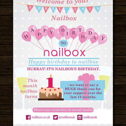 Create an A6 flyer for a monthly subscription box in the beauty niche ...