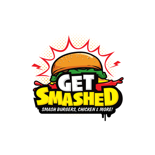 Designs | Comic style smash burger logo design | Logo design contest
