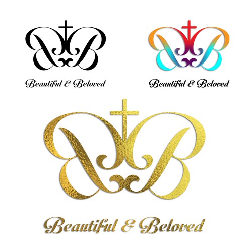 Create a feminine, elegant Christian logo for "Beautiful & Beloved ...