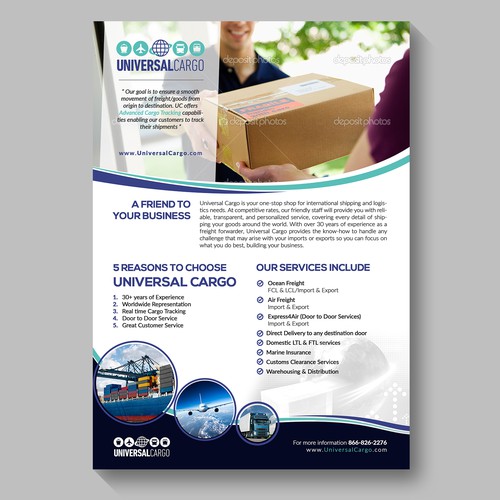 Fun Modern Flyer for Cool Shipping Company Universal Cargo | Postcard ...
