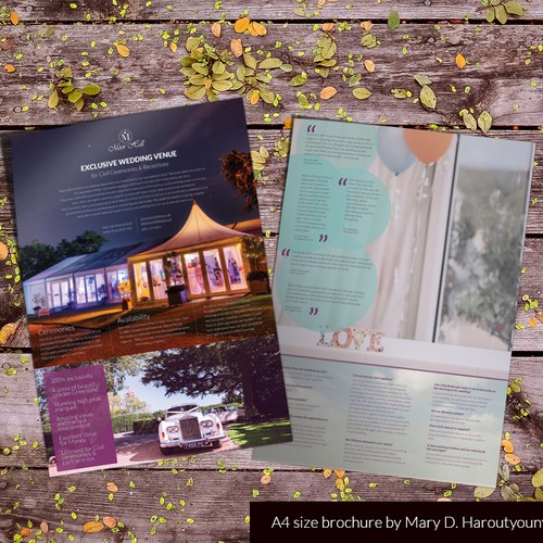 DESIGN OF WEDDING VENUE BROCHURE FOR WWW.MOORHALLVENUE.CO.UK | Brochure ...