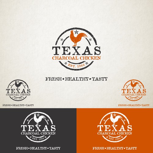 Create a vintage stamp-style logo for Texas Charcoal Chicken | Logo ...