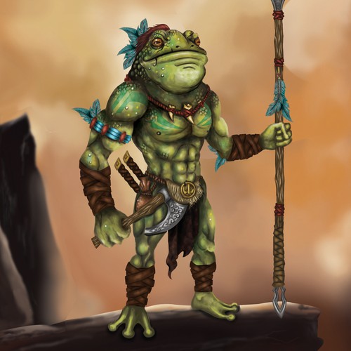 Create concept art of a warrior frog! | Character or mascot contest