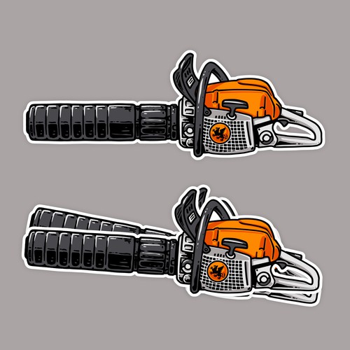 Designs | Chainsaw and Firearm Suppressor Sticker Design | Sticker contest