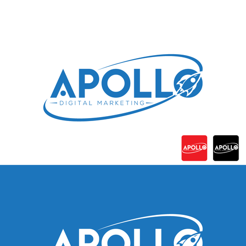 Create an abstract or space themed logo for Apollo Digital Marketing ...