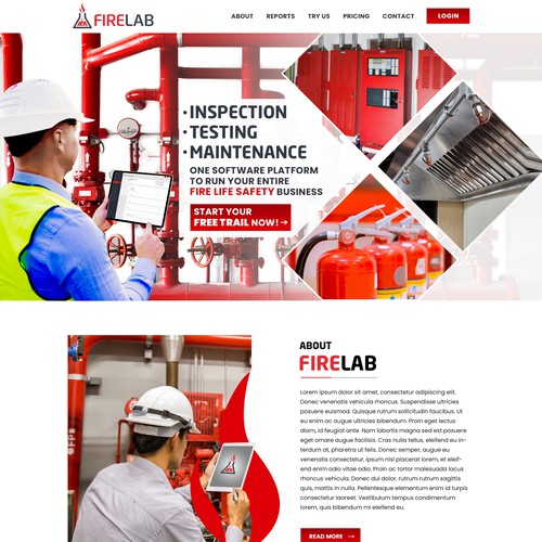 Designs | Design a modern landing page for our fire inspection software ...