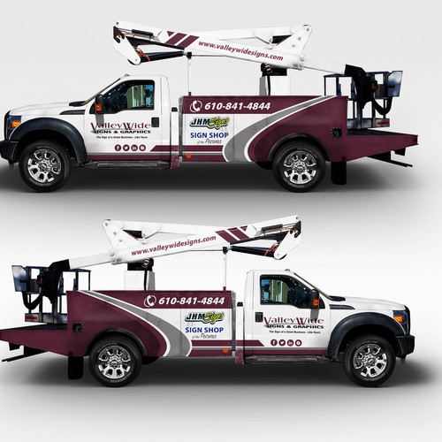 Create vehicle wrap fleet design to make three separate sign companies ...