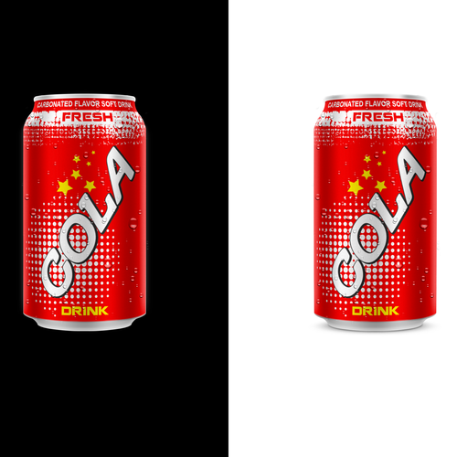 Create a generic 12 oz cola beverage can label for startup company ...