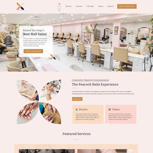 Designs | Peacock Nail Salon Website Redesign: Creating an Inclusive ...