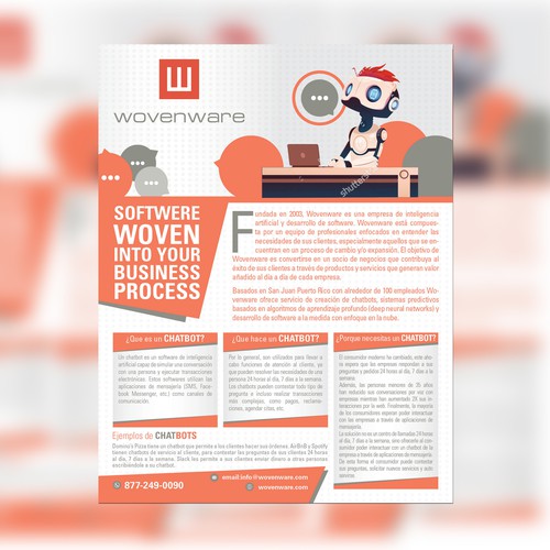 Design a chatbots one-pager marketing leaflet | Postcard, flyer or ...