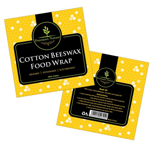 Packaging Design for Reusable Cotton Beeswax Food Wrap | Product ...