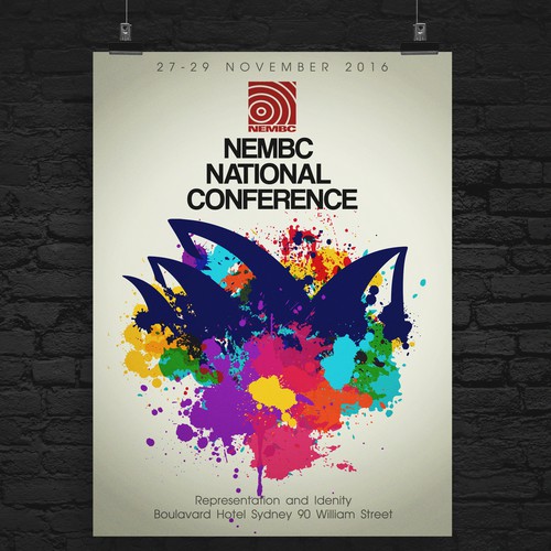 Create a professional poster design for community media conference ...