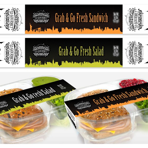 Premade grab & go Sandwich labels and Salad labels. | Product label contest