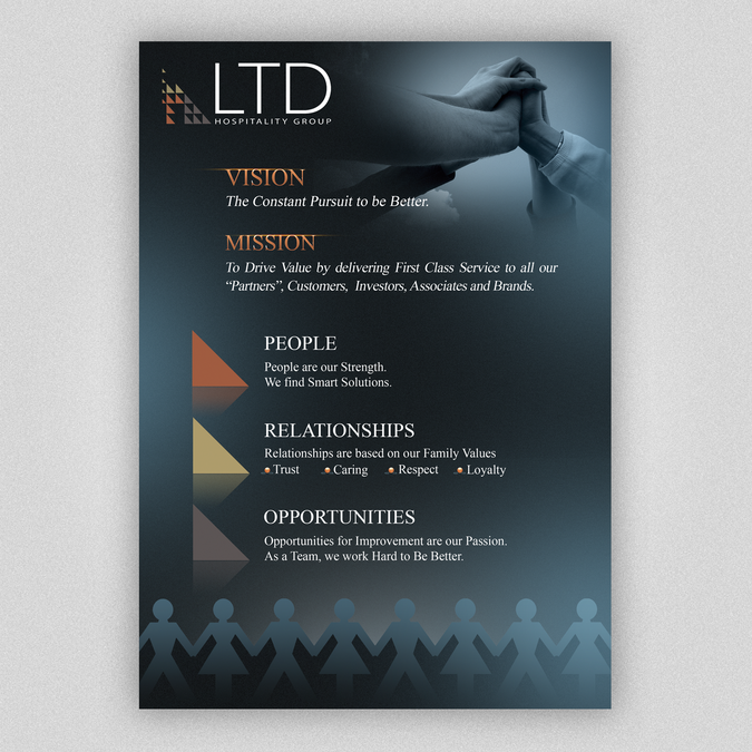 Create a visual attractive and understandable company vision and values ...