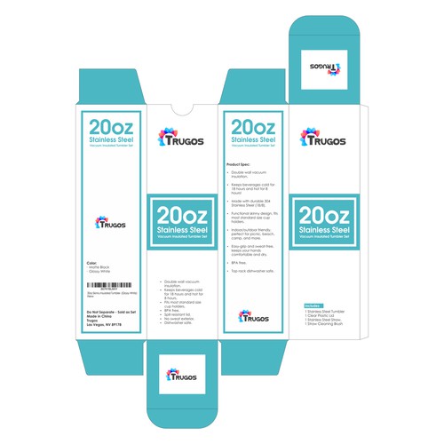 Fun drinkware brand needs a minimalist/modern packaging (box) design ...