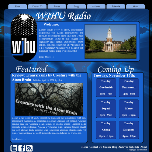 Internet Radio Station Web Site Design | Web page design contest