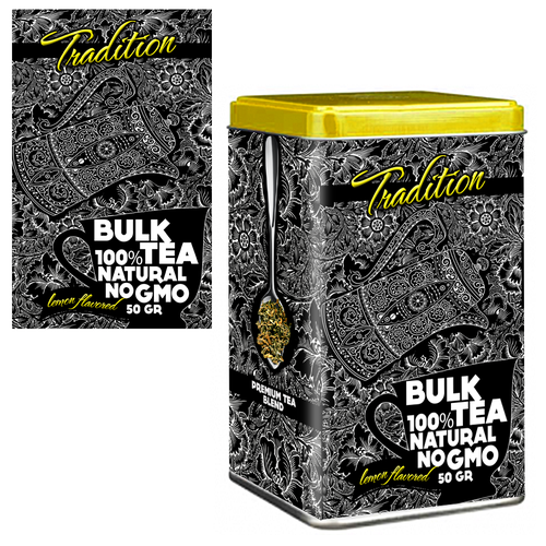 Create a natural tea packaging design emphasizing the traditional ...