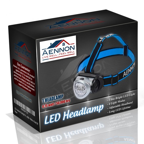 Create A **LED Headlamp Flashlight** Packaging Design To Be Seen All ...