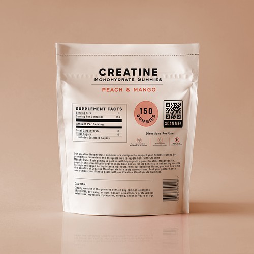 Designs | Bag Design for Creatine Monohydrate Gummy brand | Product ...