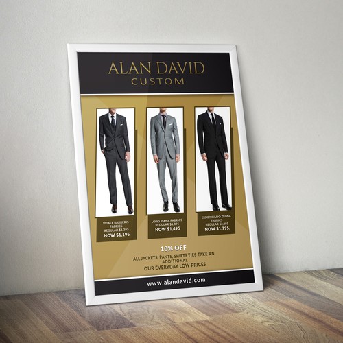 Create a beautiful and upscale direct mail piece for a custom suit ...