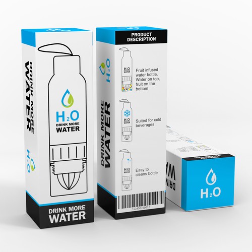 Box for Fruit infused water bottle | Product packaging contest