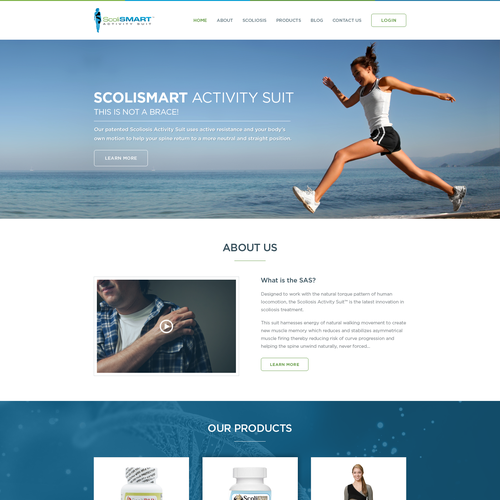 ScoliSMART Scoliosis Activity Suit Website | Web page design contest