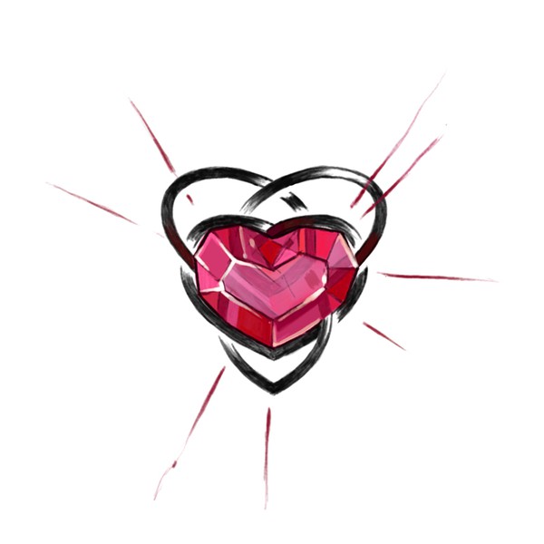 Ruby Heart Tattoo