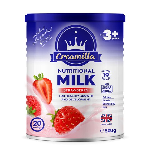 Strawberry milk powder packaging design | Product packaging contest