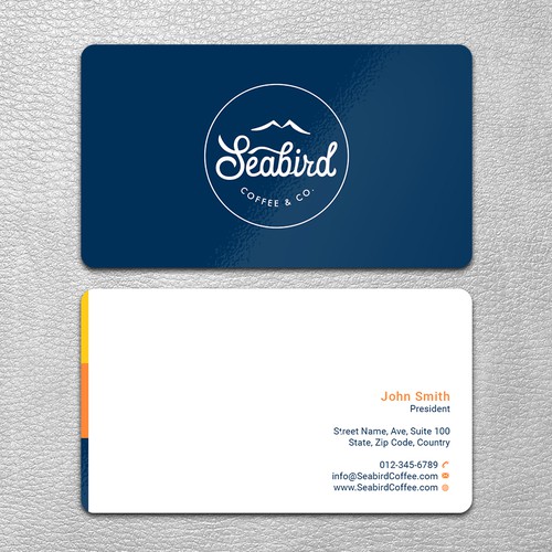 Design a fun, retro vibe business card for a coastal coffee company ...