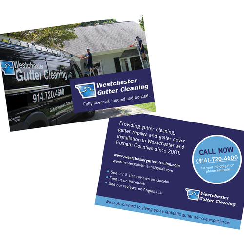 Gutter cleaning service needs a postcard | Stationery contest