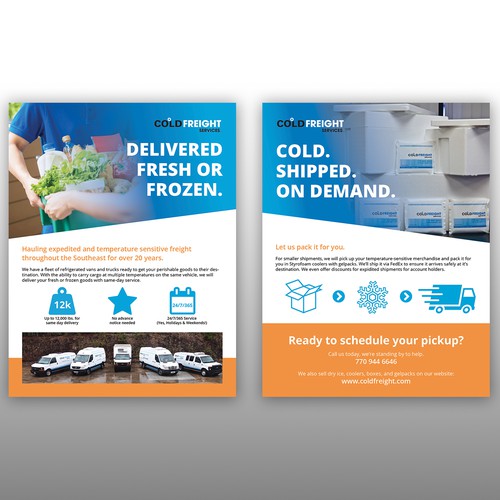 Cold Freight Services customer slicks | Postcard, flyer or print contest