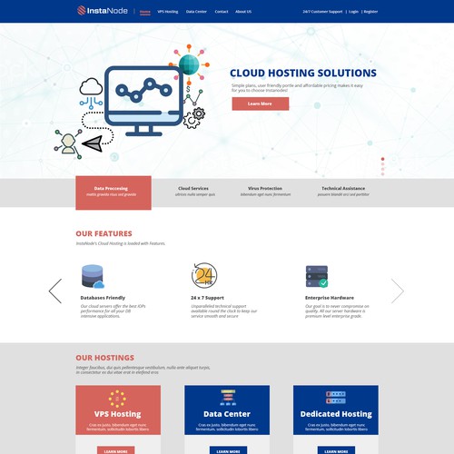 Cloud hosting design | Web page design contest