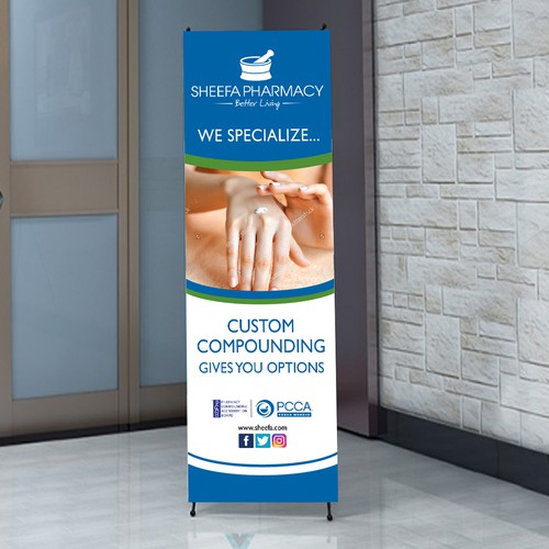 Sheefa Pharmacy Banner Stand | Signage contest