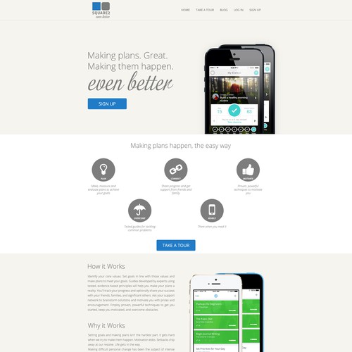 Simple Home Page Design for goal tracking web app - Clear direction ...