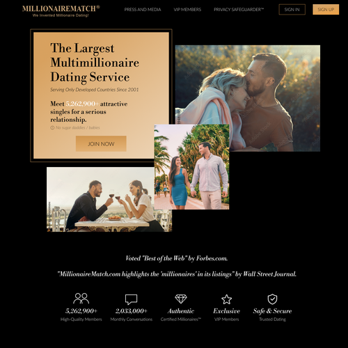 Designs | We need a luxury new web design for Millionaire dating site ...