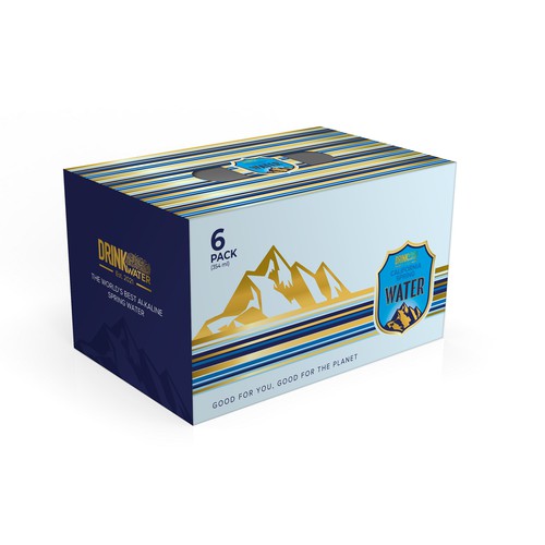 Designs | Cool, Classy, California Spring Water, 6 Pack Box Design ...