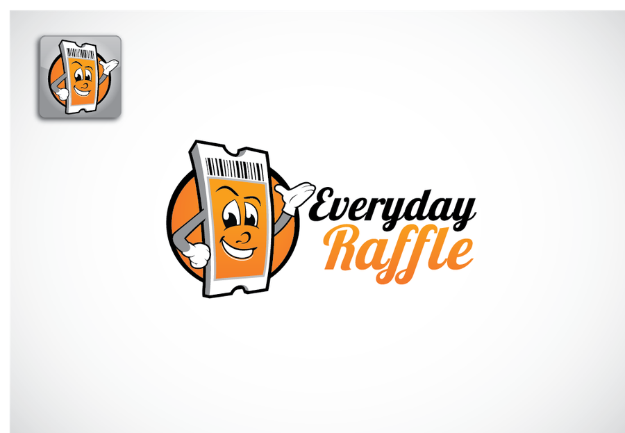 Create a logo for a modern Raffle app, where users can win daily prizes ...