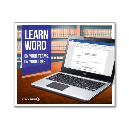 Create a banner ad for Legal Office Guru Microsoft Word course | Banner ...
