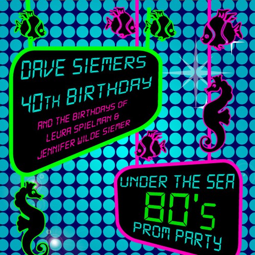 80s Prom - Birthday Party Invitation/ Email Flyer | Card or invitation ...