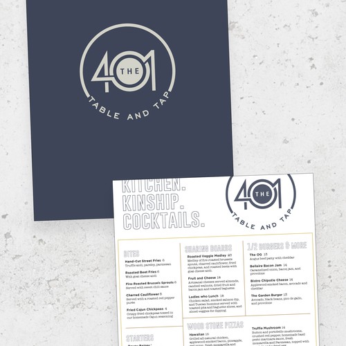 THE '401 TABLE AND TAP MENU DESIGN | Menu contest