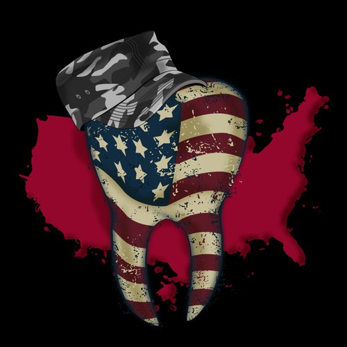 Tooth shaped American Flag- in support of our troops | Logo design contest