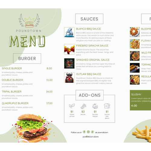 Designs | *Poundtown* Smashburger menu design | Menu contest