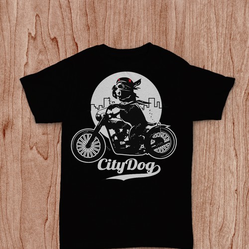 Boxer Dog riding a Vintage Motorcycle | T-shirt contest